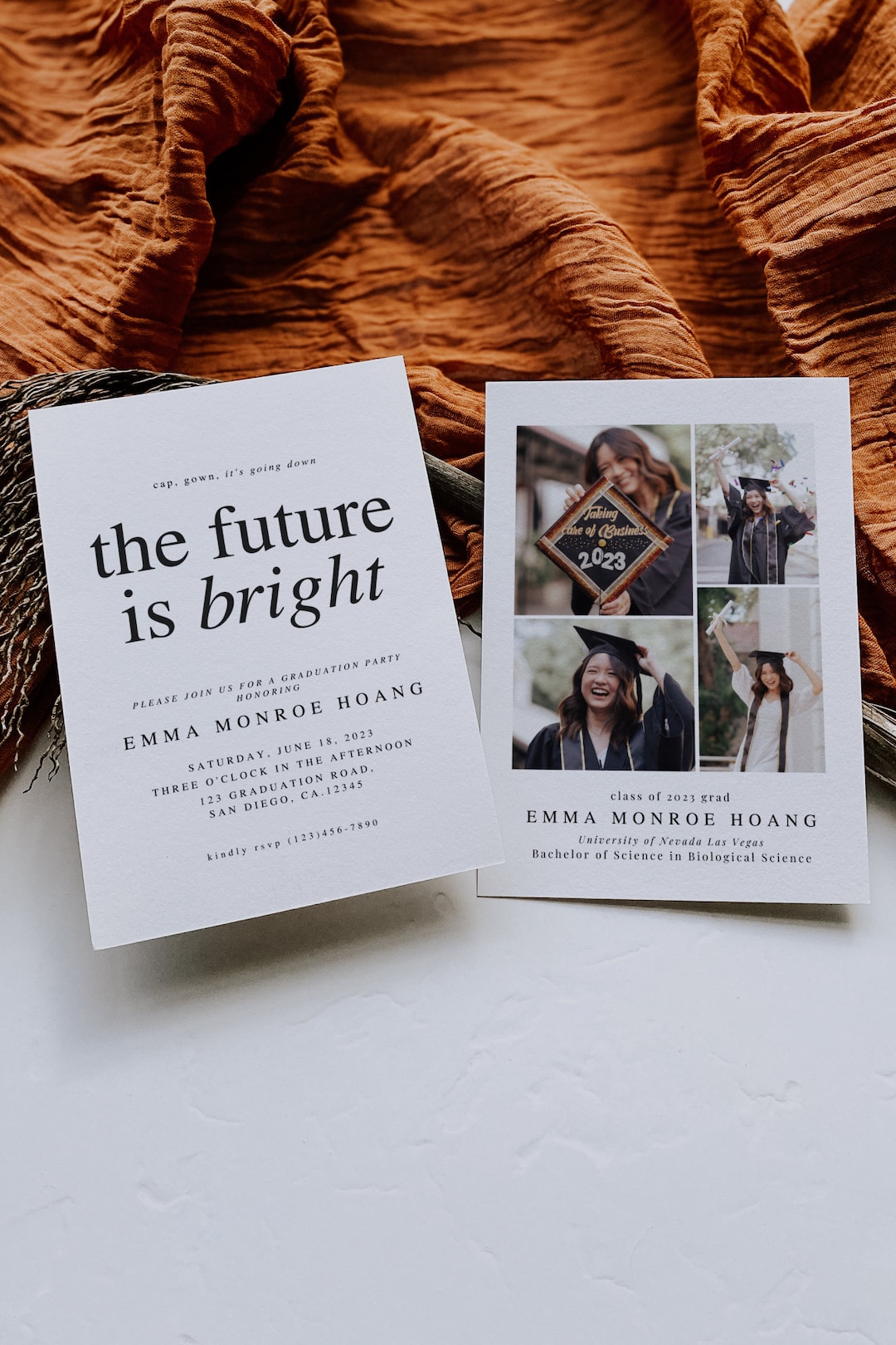 Maximalist Graduation Announcement Card, Modern Graduation Party ...