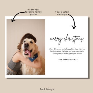 Furry and Bright Pet Photo Holiday Card Template, Dog Photo Christmas ...