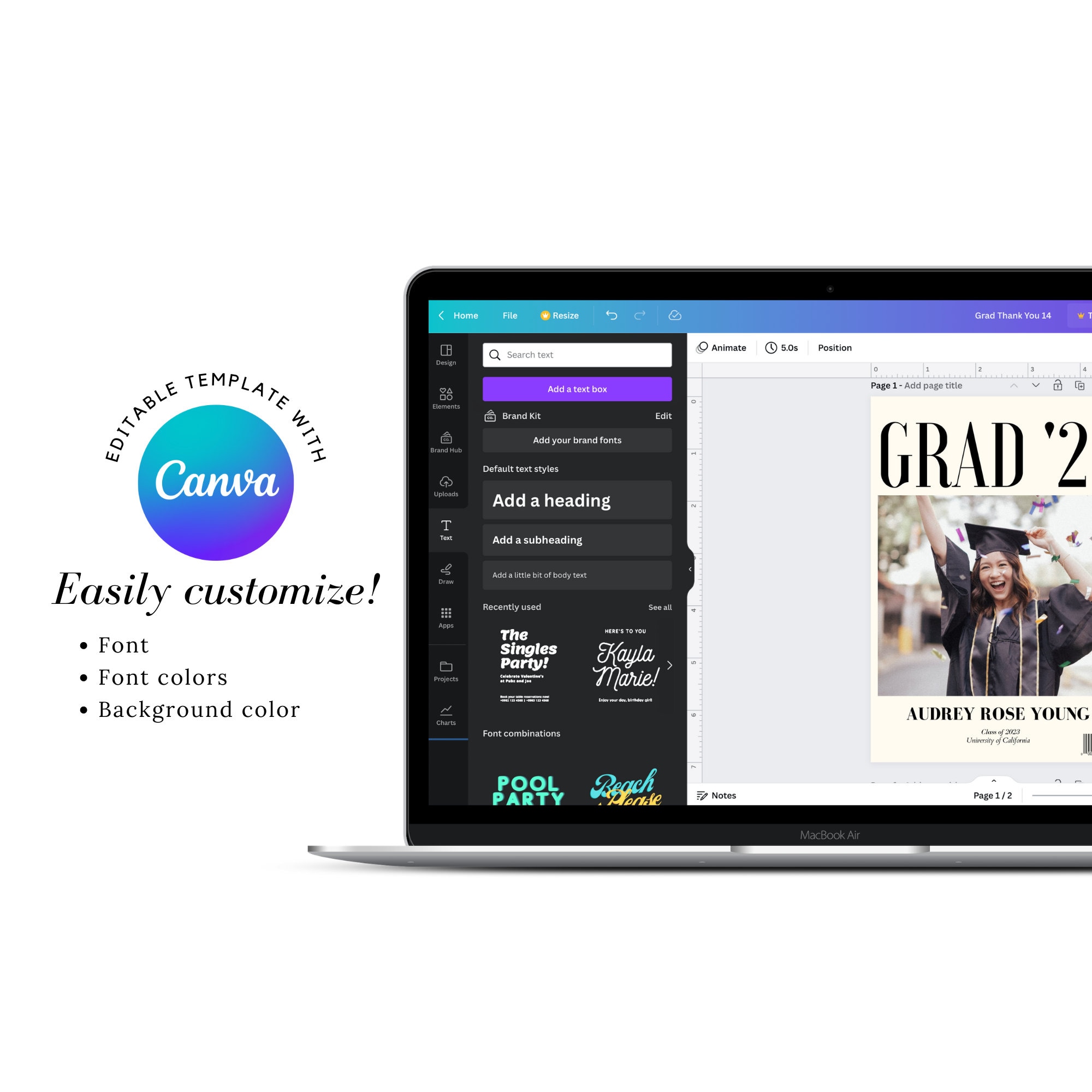 Magazine Graduation Thank You Card Graduation Thank You - Etsy