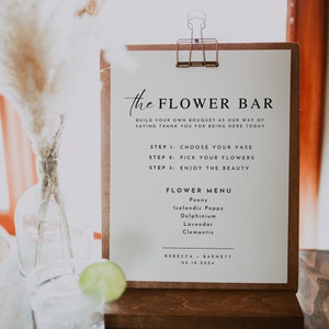 Flower Bar Wedding Sign Template, Build Your Own Flower Bouquet Bar ...