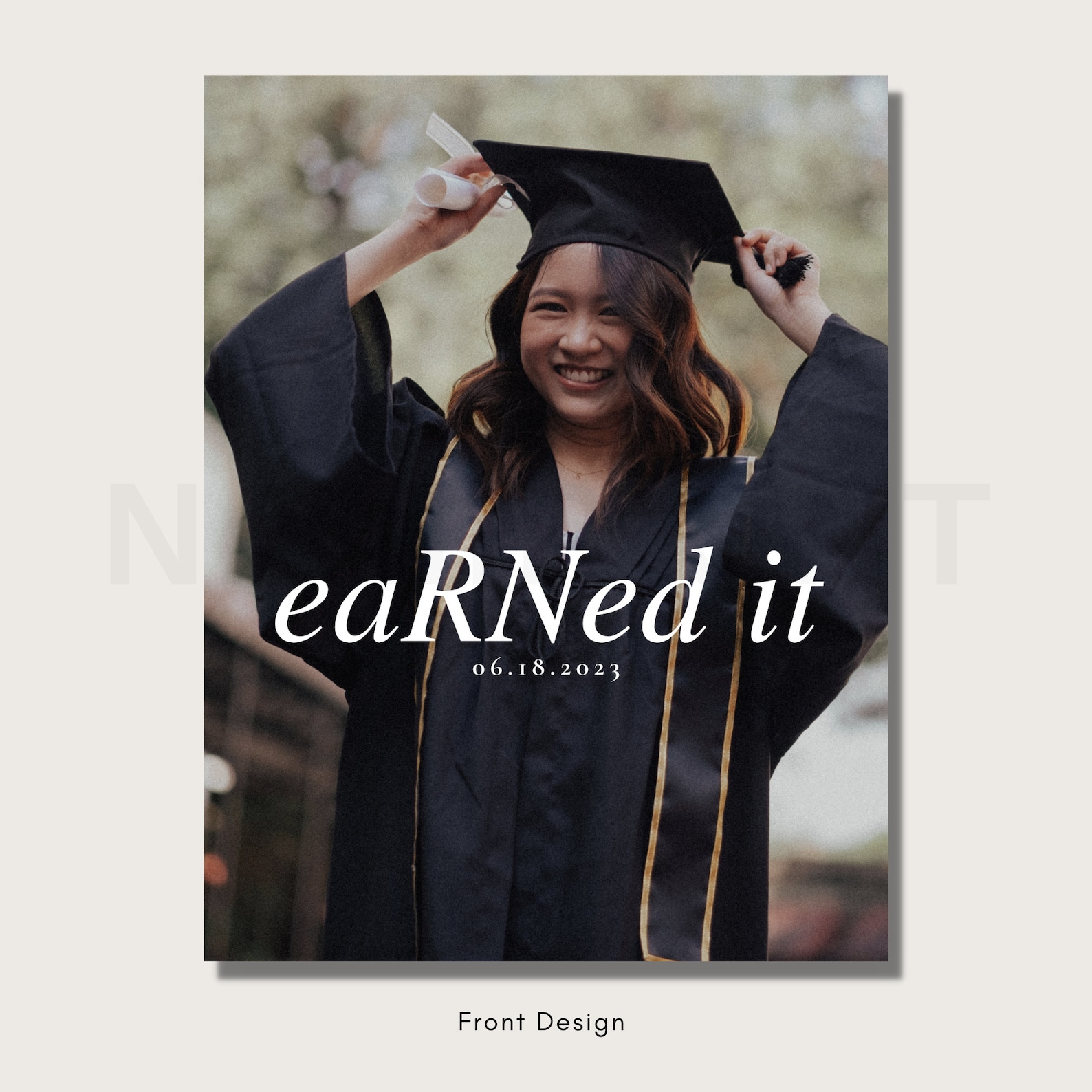 Modern Minimalist Nursing Graduation Announcement Card BSN RN - Etsy