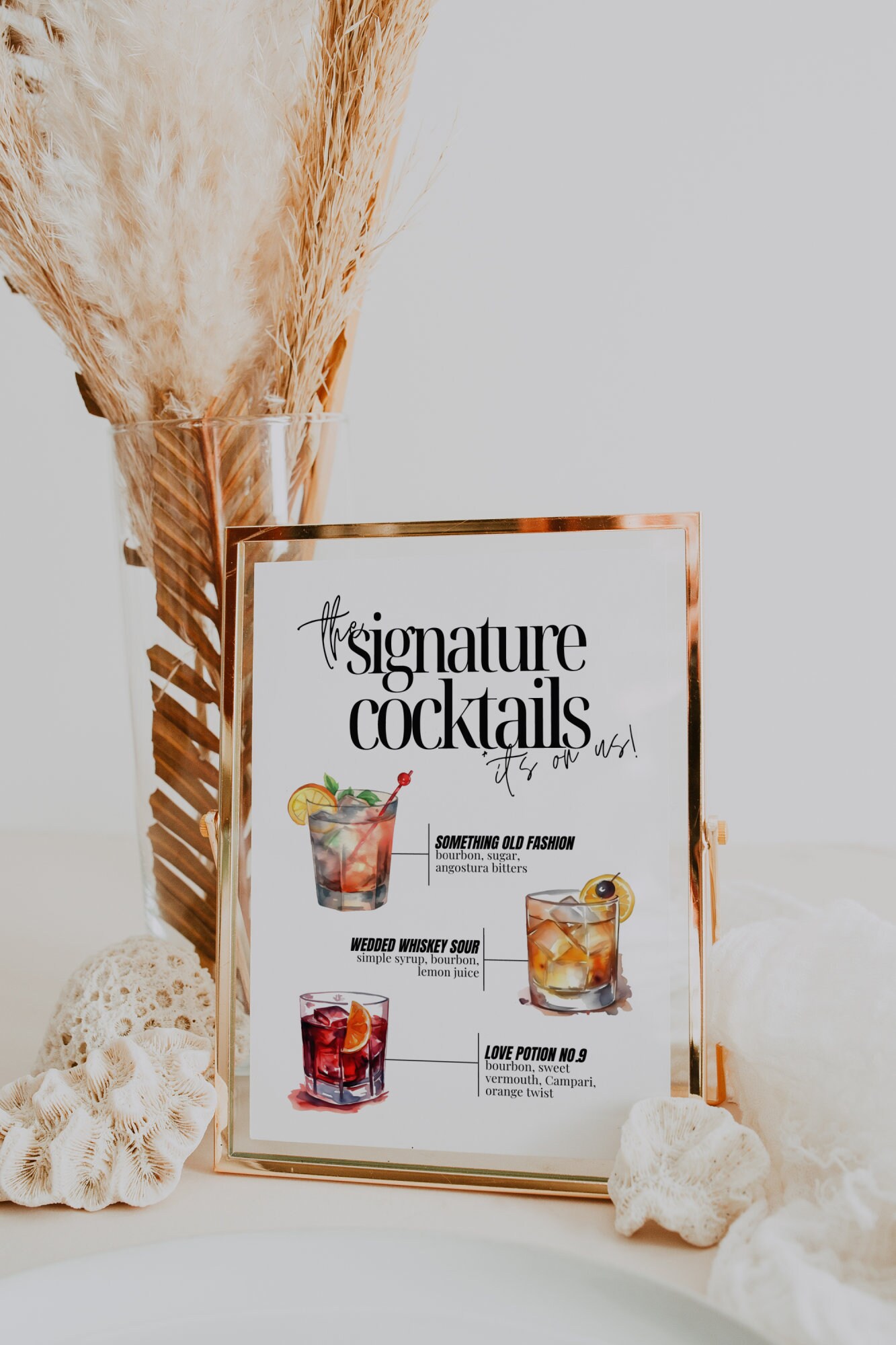 Signature Cocktails Sign Template, Editable Wedding Bar Menu, Printable ...