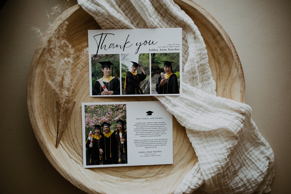 Graduation Thank You Card Graduation Thank You Template - Etsy