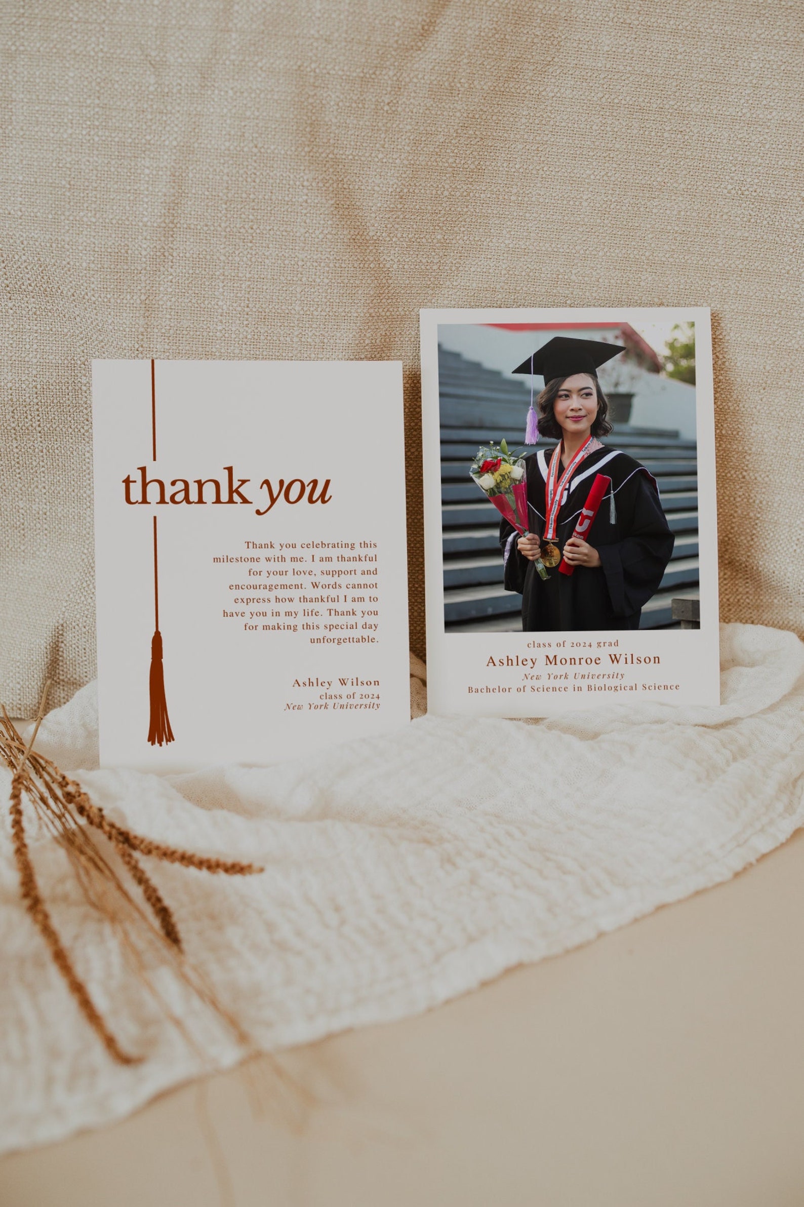 Graduation Party Thank You Card Modern Thank You Note - Etsy