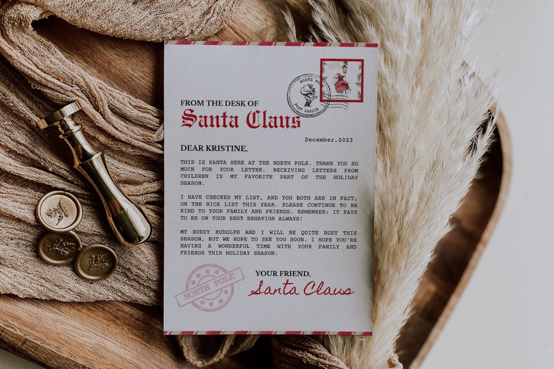 Official Letter From Santa, Printable North Pole Mail Christmas Santa ...