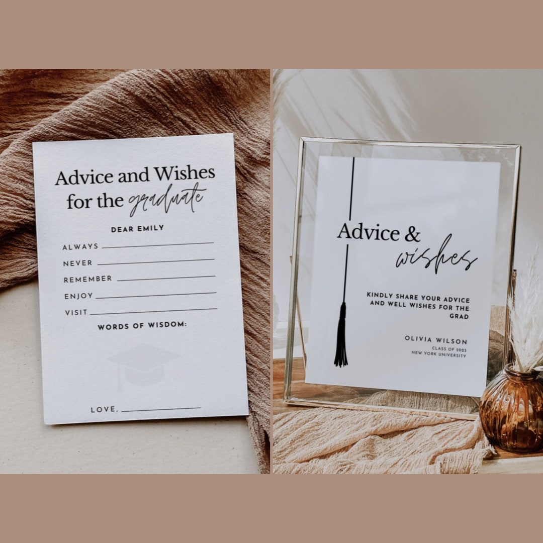 Advice and Wishes Bundle, Editable Advice and Wishes Table Sign ...
