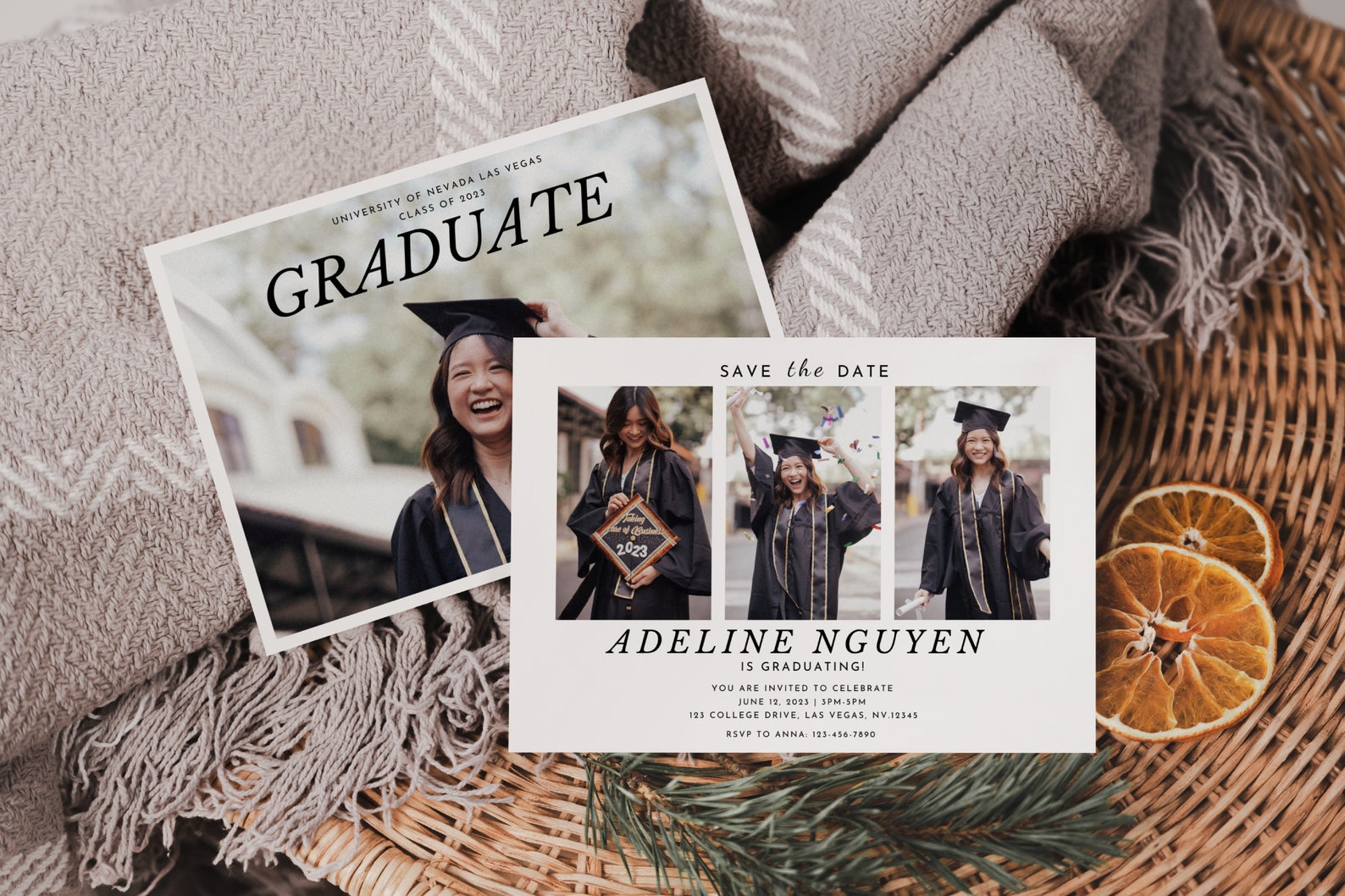 Save the Date Graduation Ceremony Invitation Card Template, Graduation ...