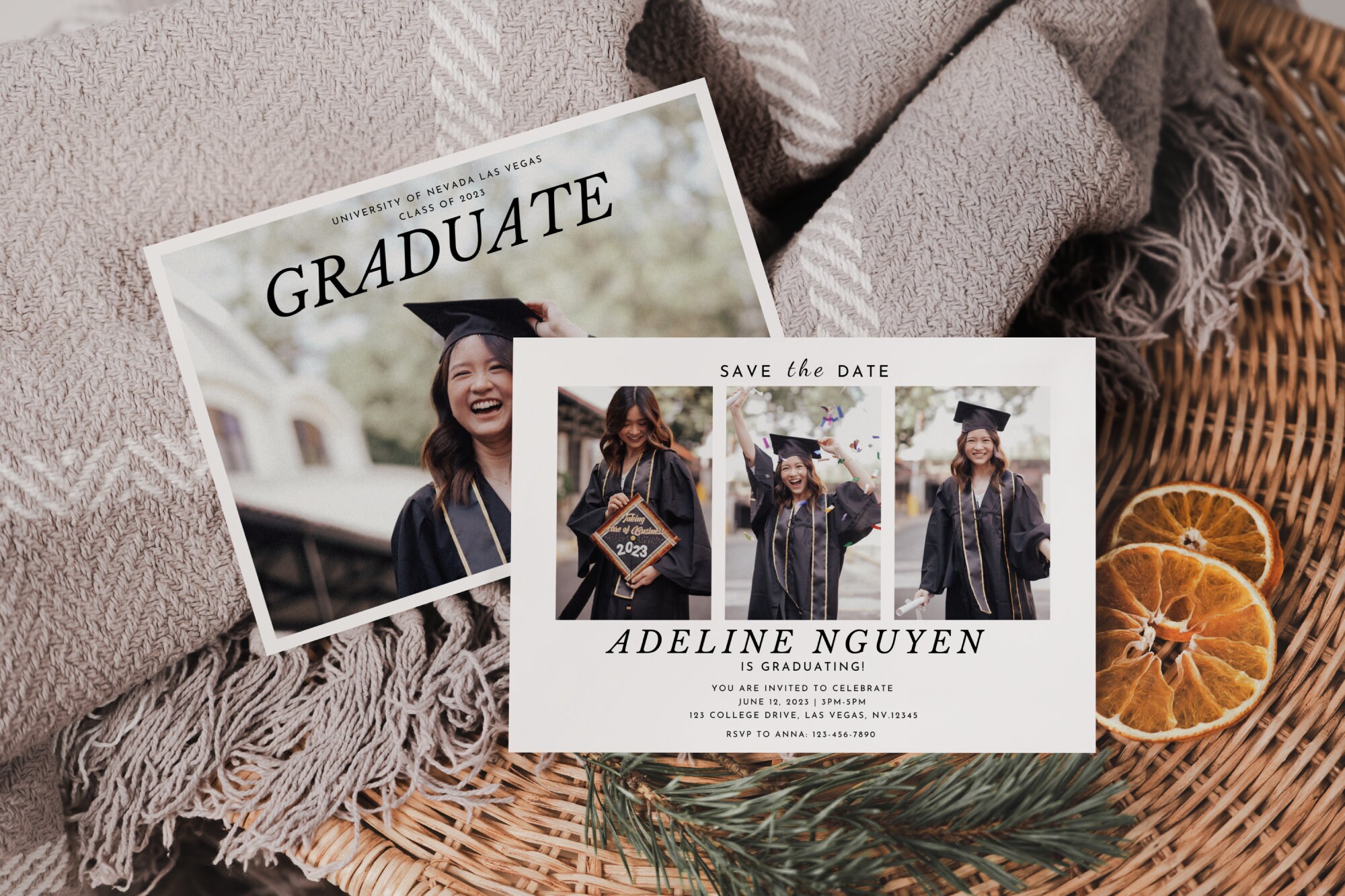 Save the Date Graduation Ceremony Invitation Card Template, Graduation ...