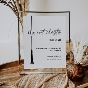 The Next Chapter Begins at Sign Template, Editable Graduation Table ...