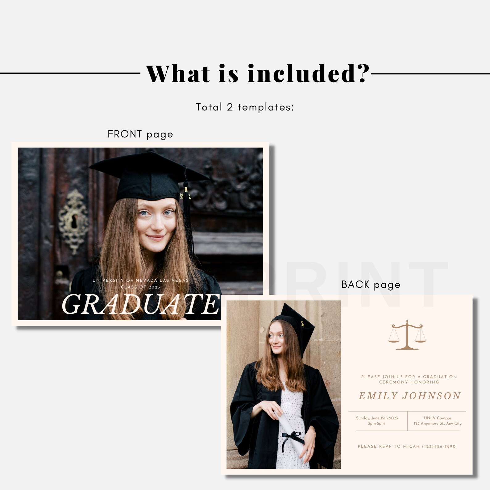 Law School Graduation Announcement Card Template Law Student - Etsy