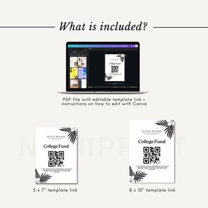 Modern Tropical College Fund Sign for 2023 Graduation Party, Hawaiian ...