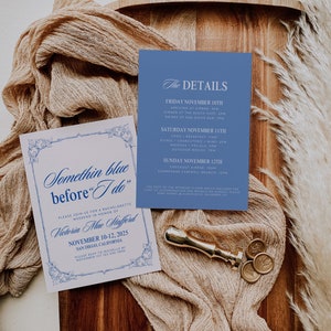 Something Blue Bachelorette Party Invitation Template, Blue Before I Do ...
