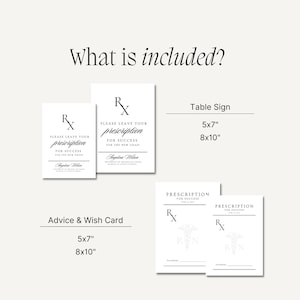 RX Prescription for Success Sign Template, Advice and Wishes Game ...