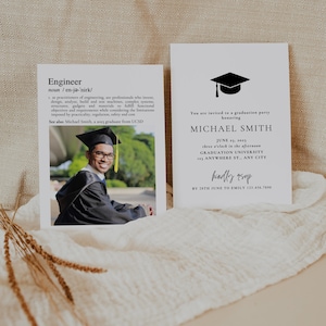 Engineer Graduation Party Invitation Template, Engineering Graduate ...