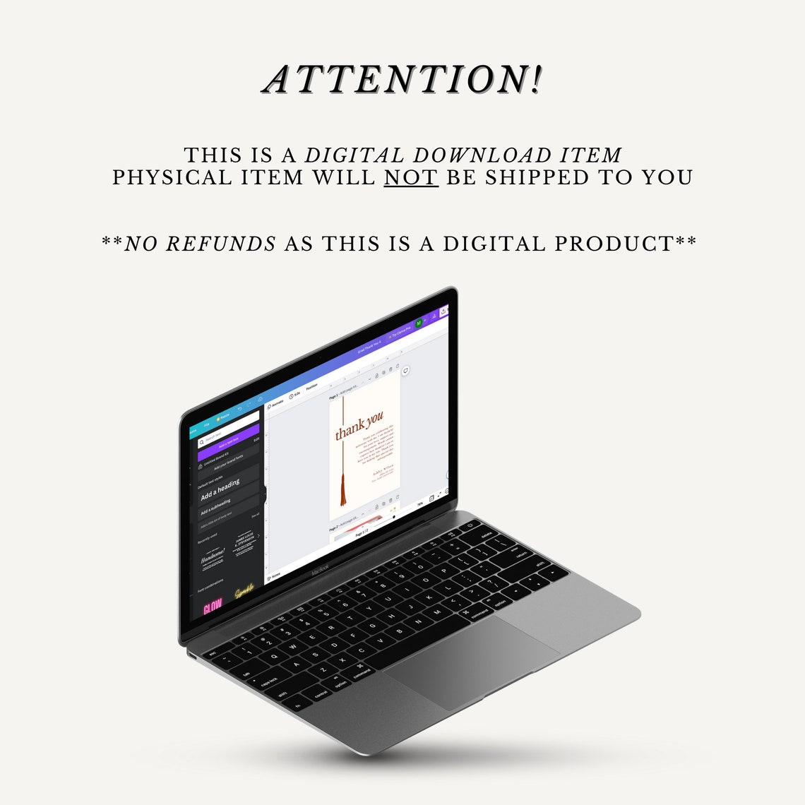 Graduation Party Thank You Card Modern Thank You Note - Etsy