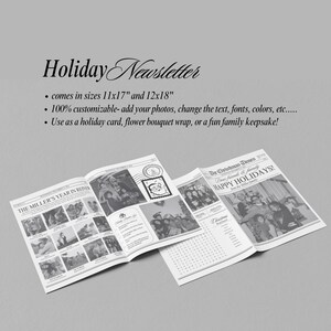 Christmas Newspaper Template, Editable Christmas Newsletter, the ...