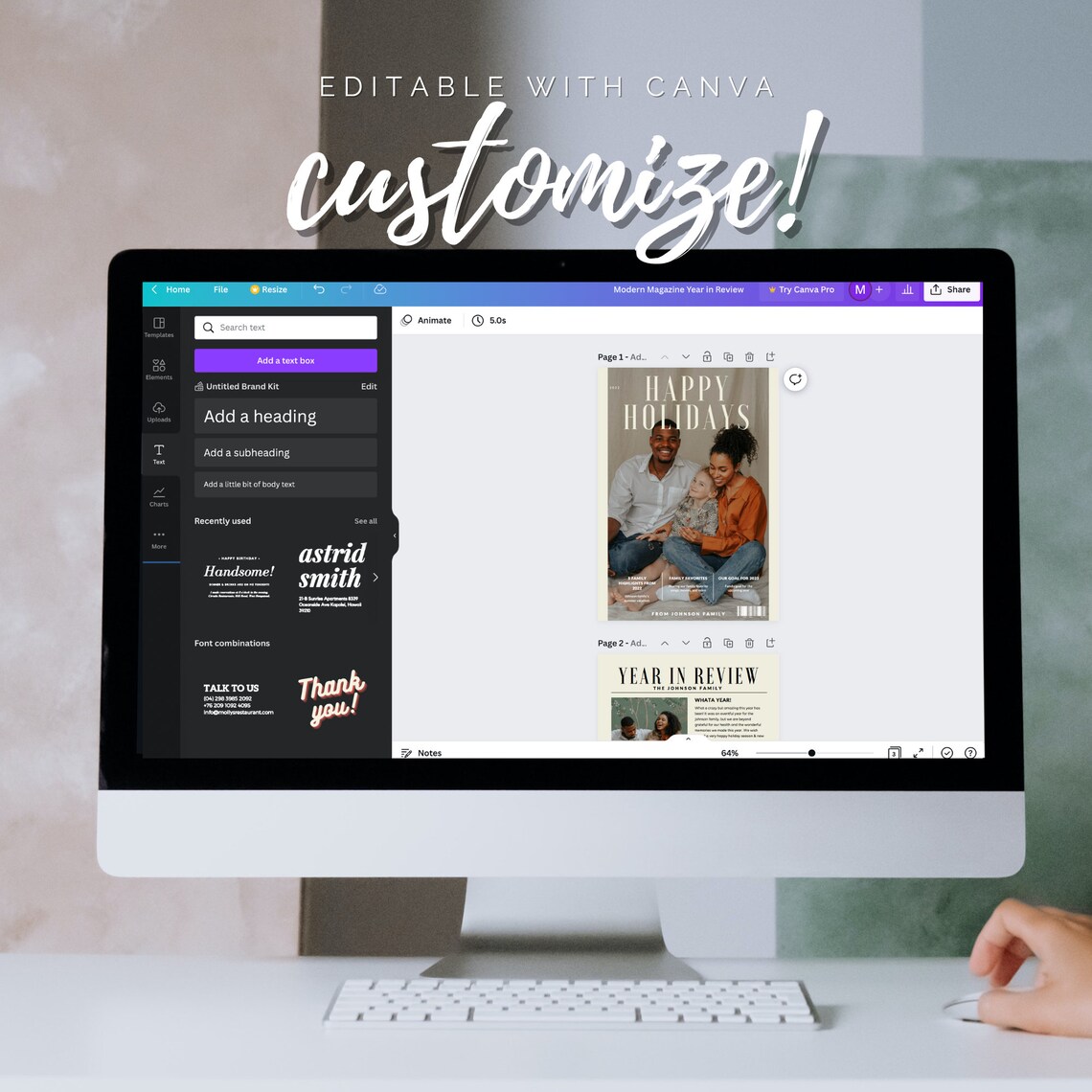 Modern Magazine 2022 Editable Year in Review Template - Etsy