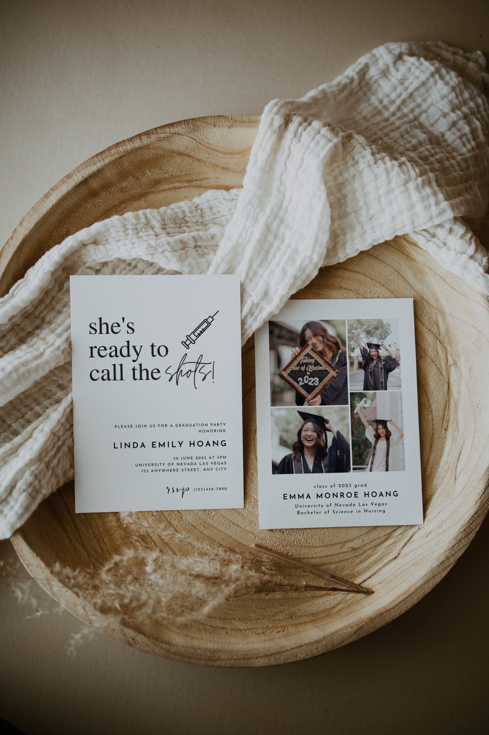 Modern Nurse Graduation Invitation Template, Minimalist RN Graduation ...