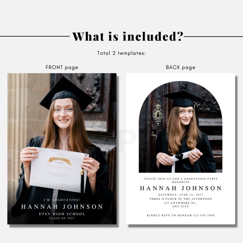 Graduation Party Template Modern Graduation Announcement - Etsy