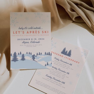 Après Ski Bachelorette Party Invitation Template, Winter Ski Trip ...
