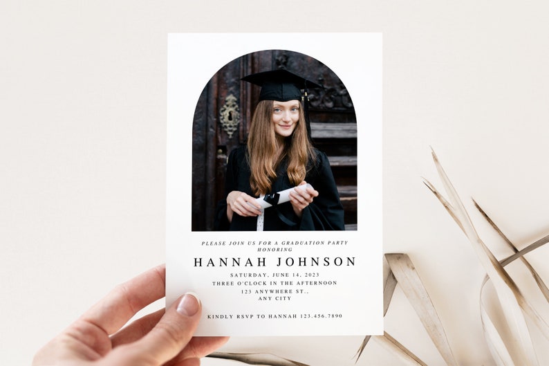 Graduation Party Template, Modern Graduation Announcement, Editable ...
