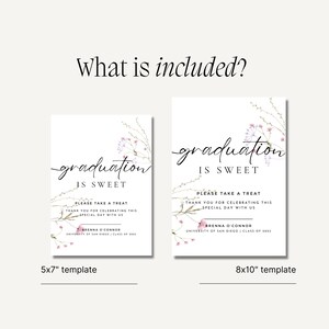 Wildflower Graduation Candy Bar Sign Template, Graduation is Sweet Sign ...