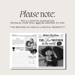 Newspaper Mother's Day Bouquet Wrap, Editable Newsletter Canva Template ...