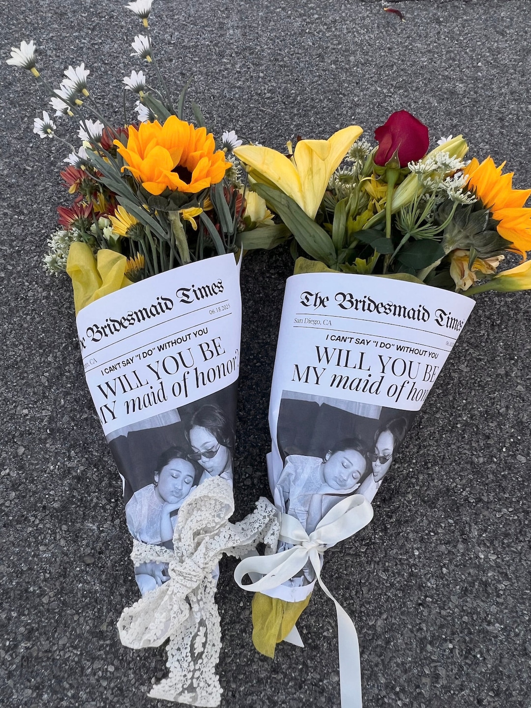 Newspaper Flower Bouquet Wrap, Bridesmaid Proposal Bouquet Wrap ...
