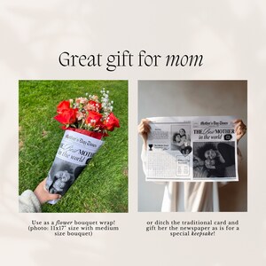 Newspaper Mother's Day Bouquet Wrap, Editable Newsletter Canva Template ...