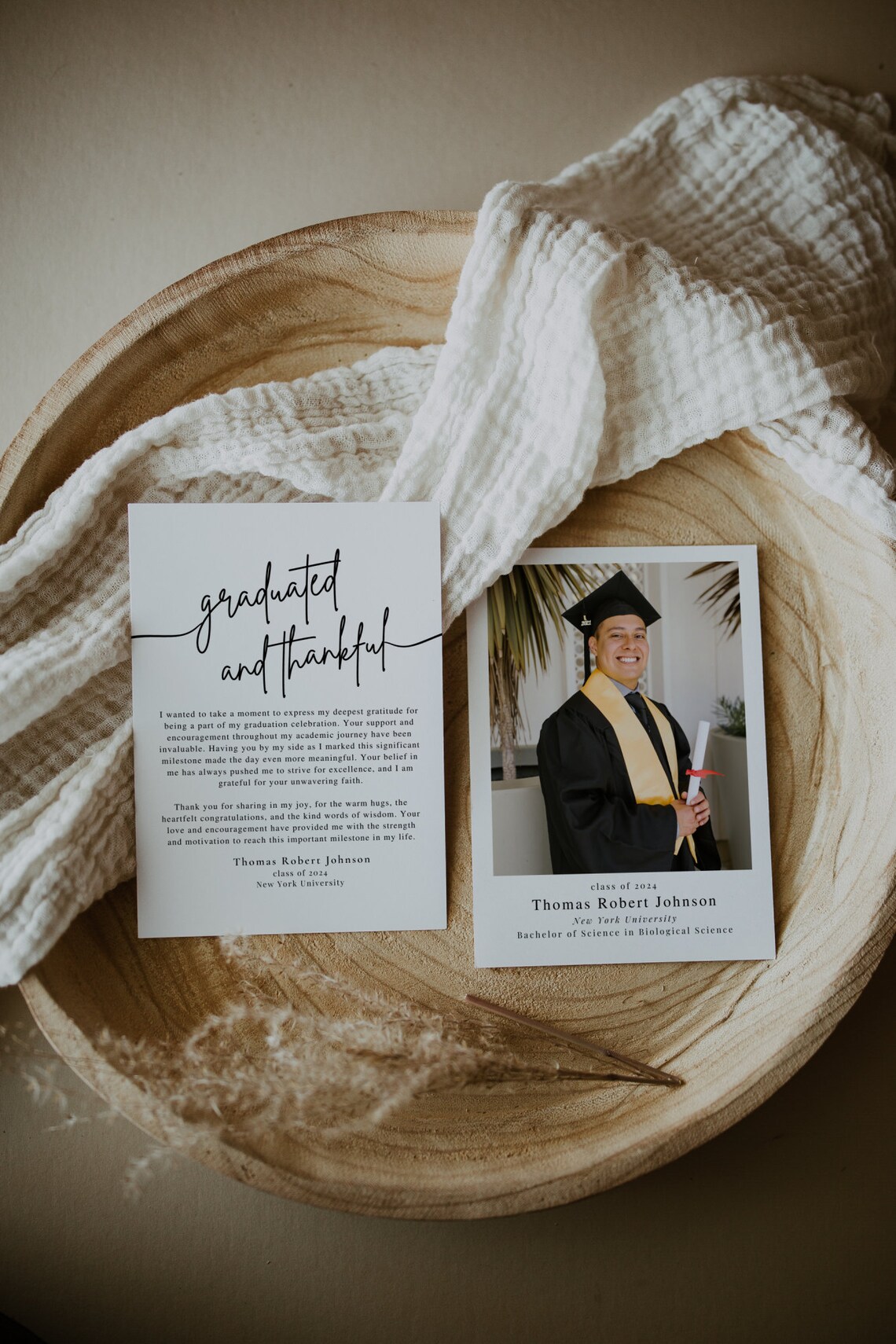 Graduation Party Thank You Card Modern Thank You Note - Etsy