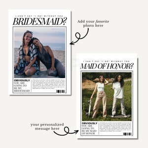 Magazine Cover Bridesmaid Proposal Template, Modern Bridesmaid Photo ...