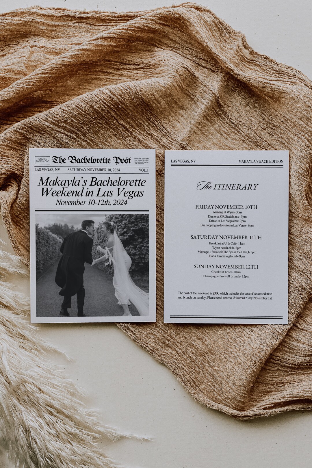 Newspaper Bachelorette Party Invitation Template, Bachelorette Party ...