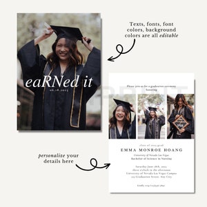 Nurse Graduation Digital Invitation Template, Minimalist RN Graduation ...