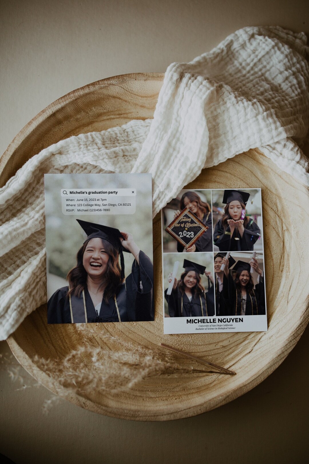 Modern Graduation Ceremony Invitation Card Template, Minimalist ...