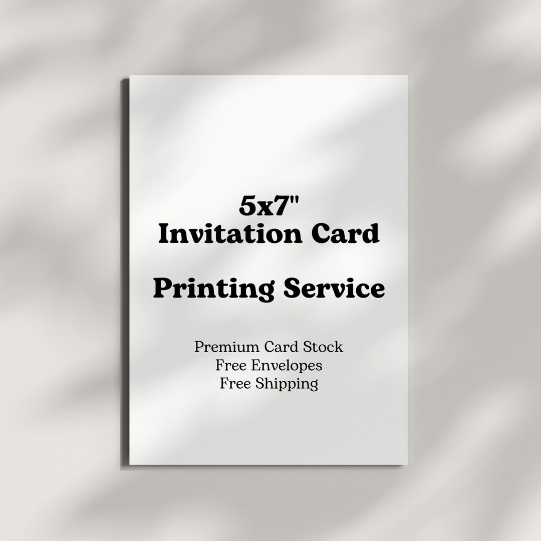 5x7 Invitation Card Printing Service, Printed Invitations, Premium ...