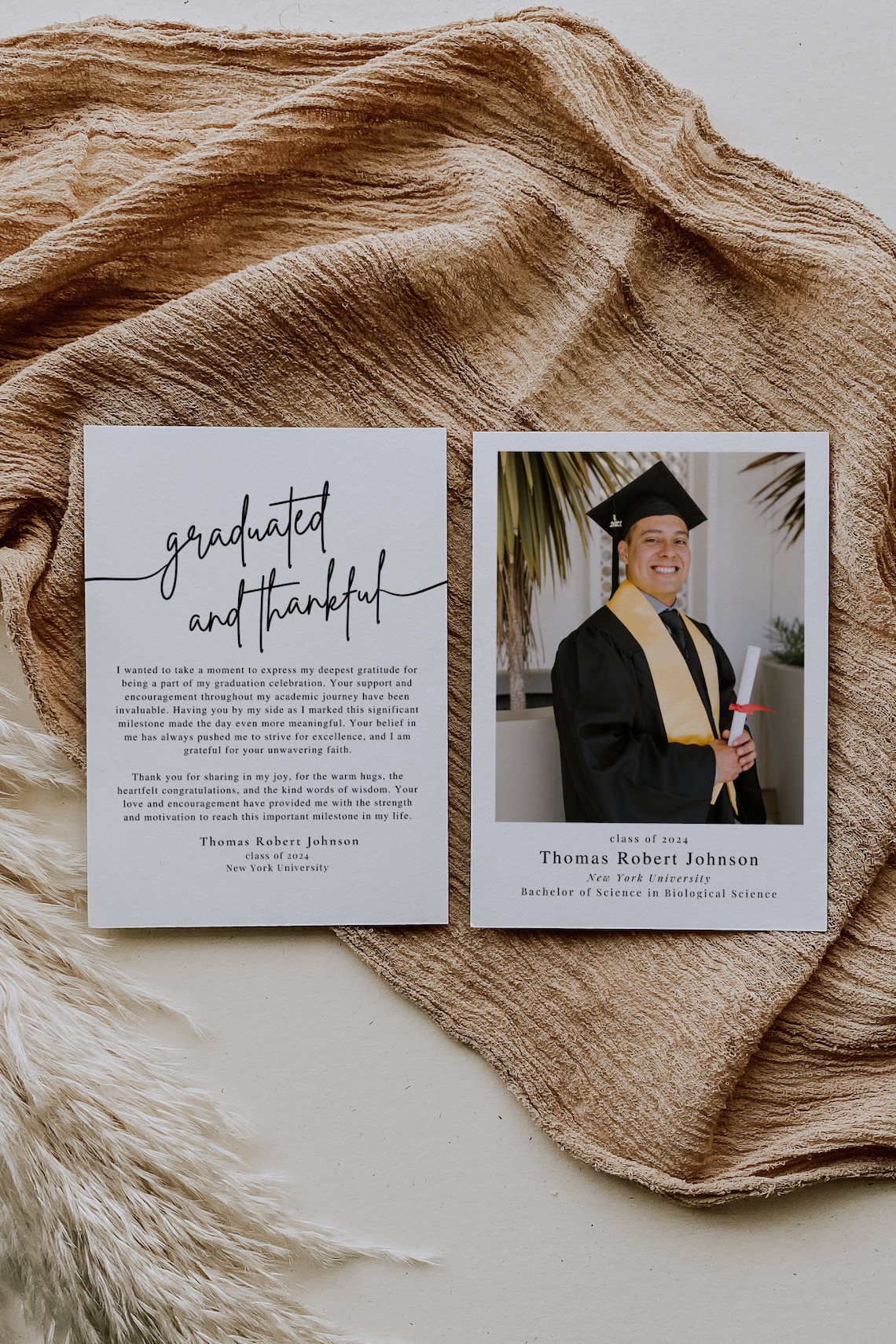 Graduation Party Thank You Card Modern Thank You Note - Etsy