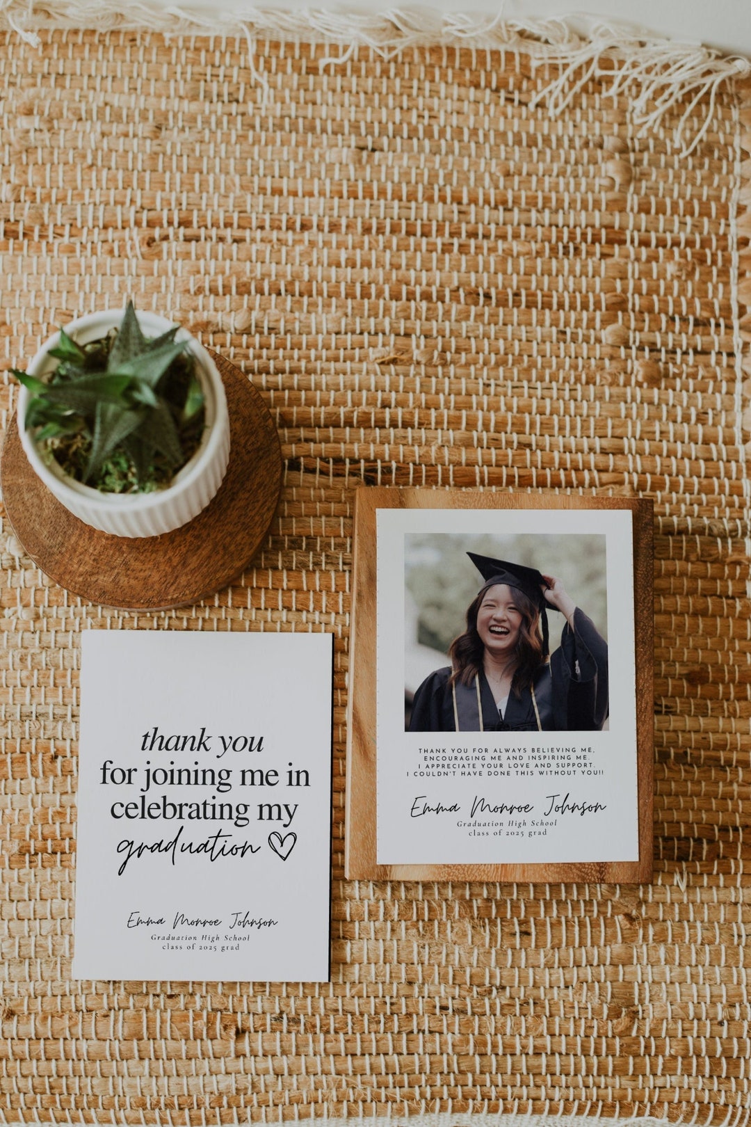 Graduation Thank You Card, Graduation Thank You Template, Modern ...