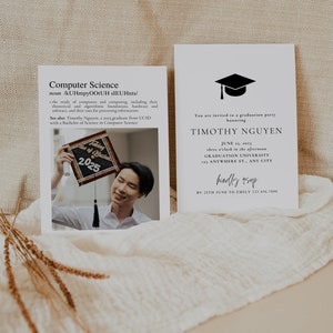 Computer Science Graduation Party Invitation Template, Editable ...