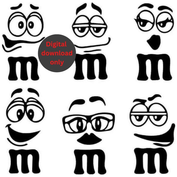 M&m face svg - Etsy México