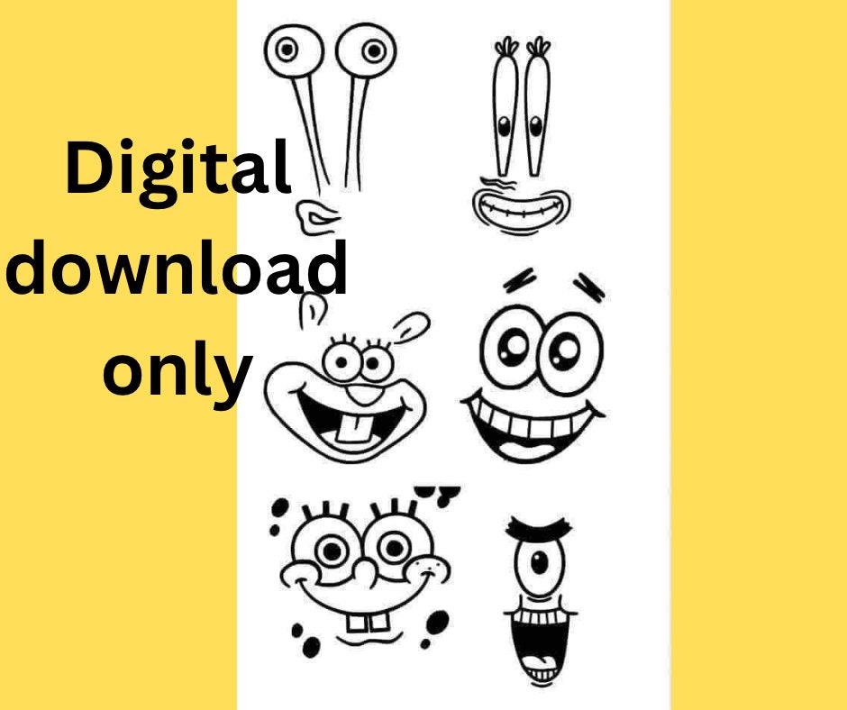 SpongeBob Faces Svg Patrick Star Mr Krabs Squidward Svg Png, 54% OFF