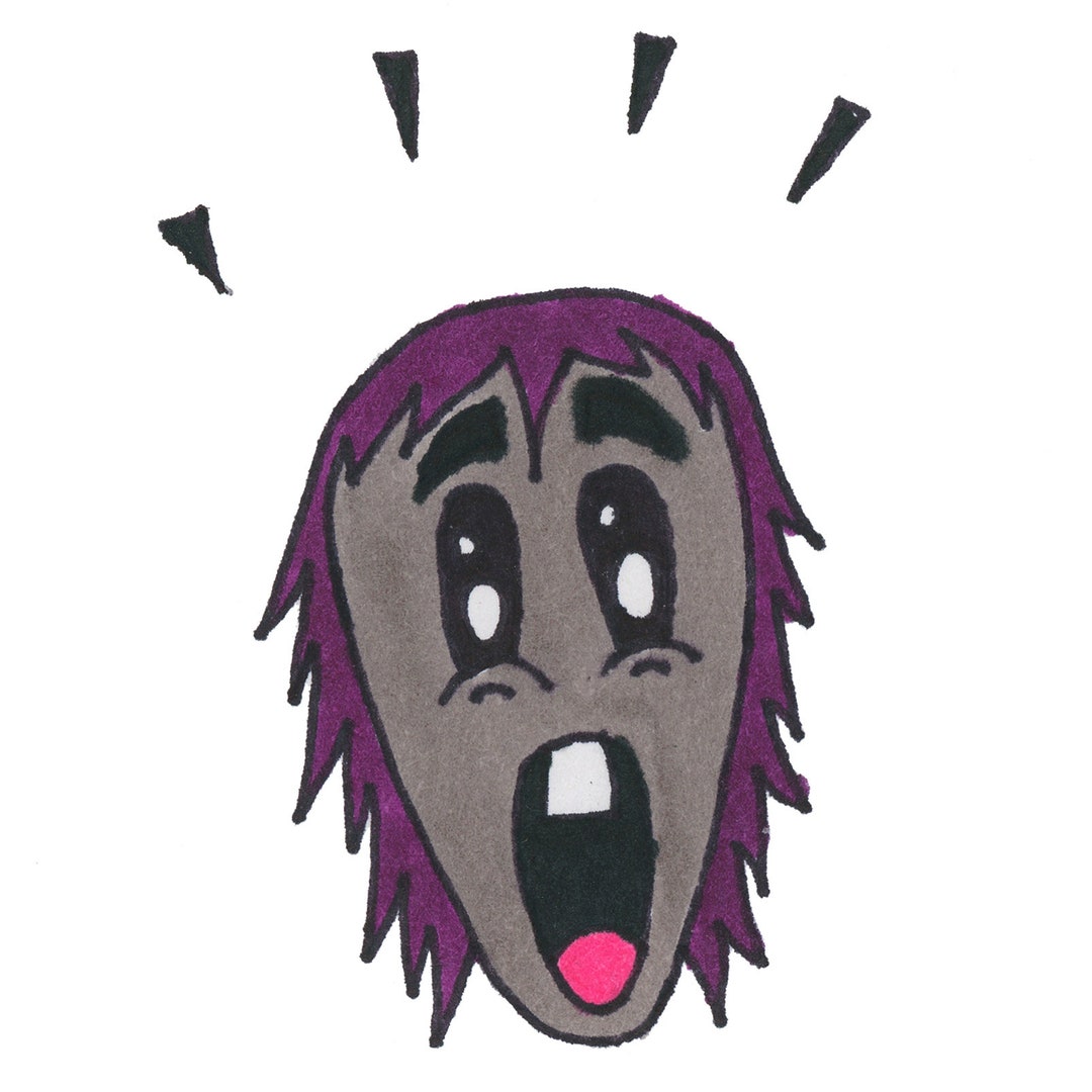 Sticker Art - Surprised Purple Guy - Etsy
