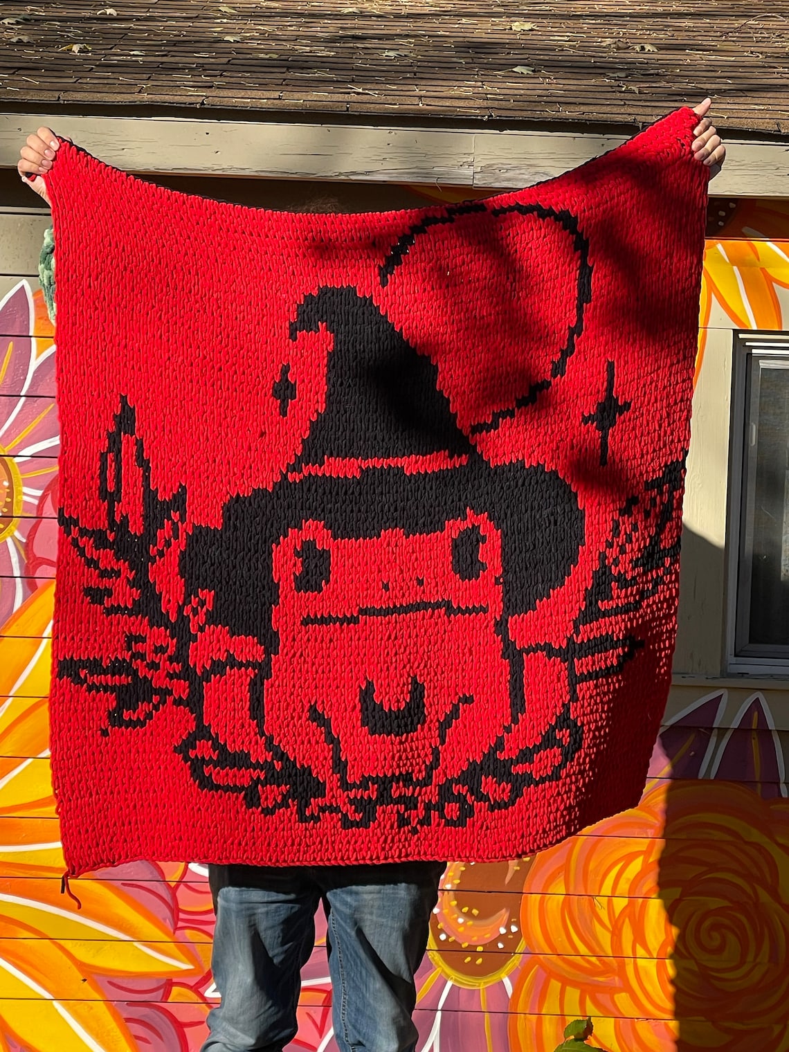 Witch Frog Pattern, Loop Yarn Pattern, Blanket Pattern PDF, Finger Knit Pattern, Frog Knit ...