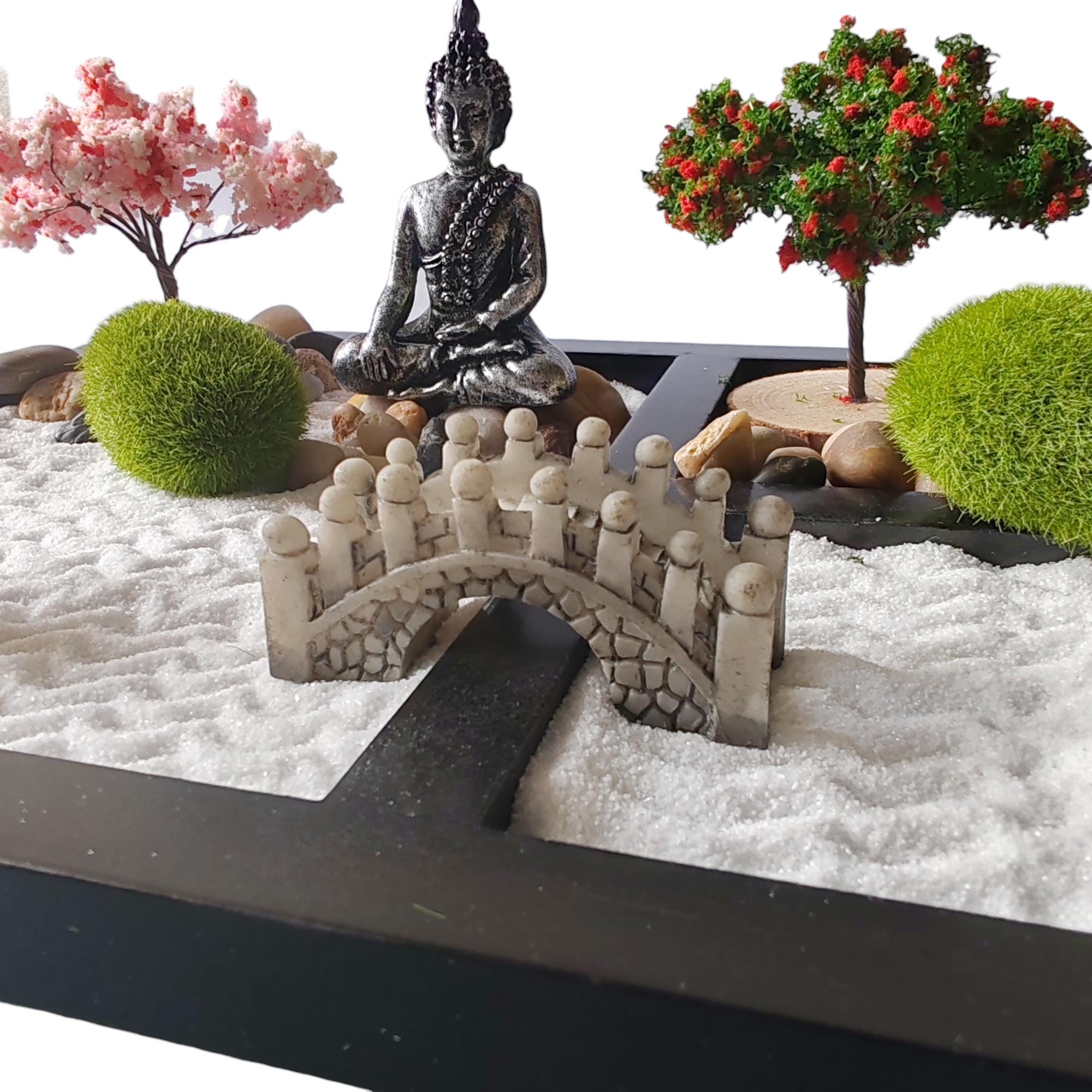 ZEN&TAO Classic Japanese Zen Garden Kit, Black Tray With Buddha Statue ...