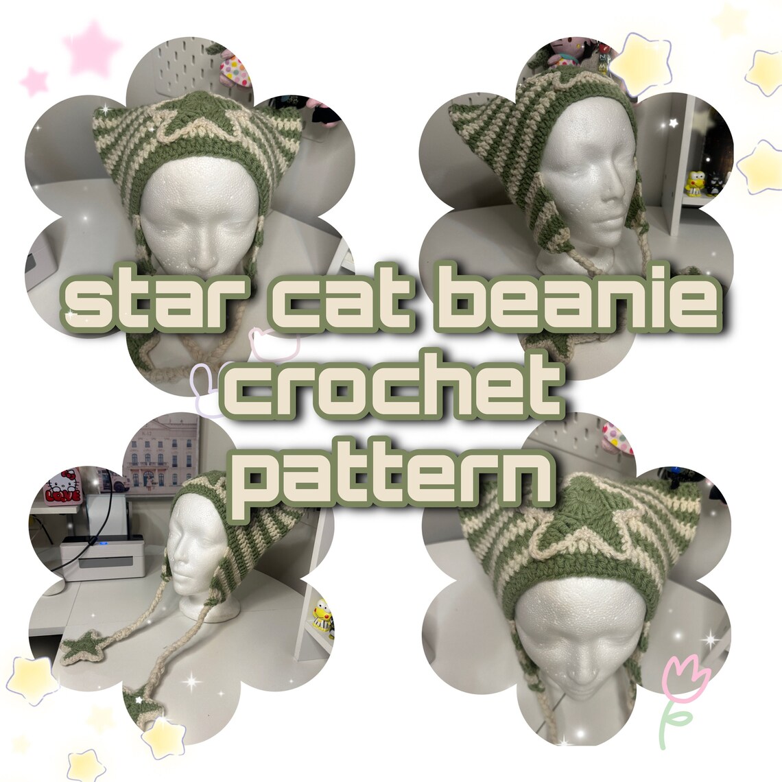 Star Cat Beanie Crochet PATTERN (Download Now) - Etsy