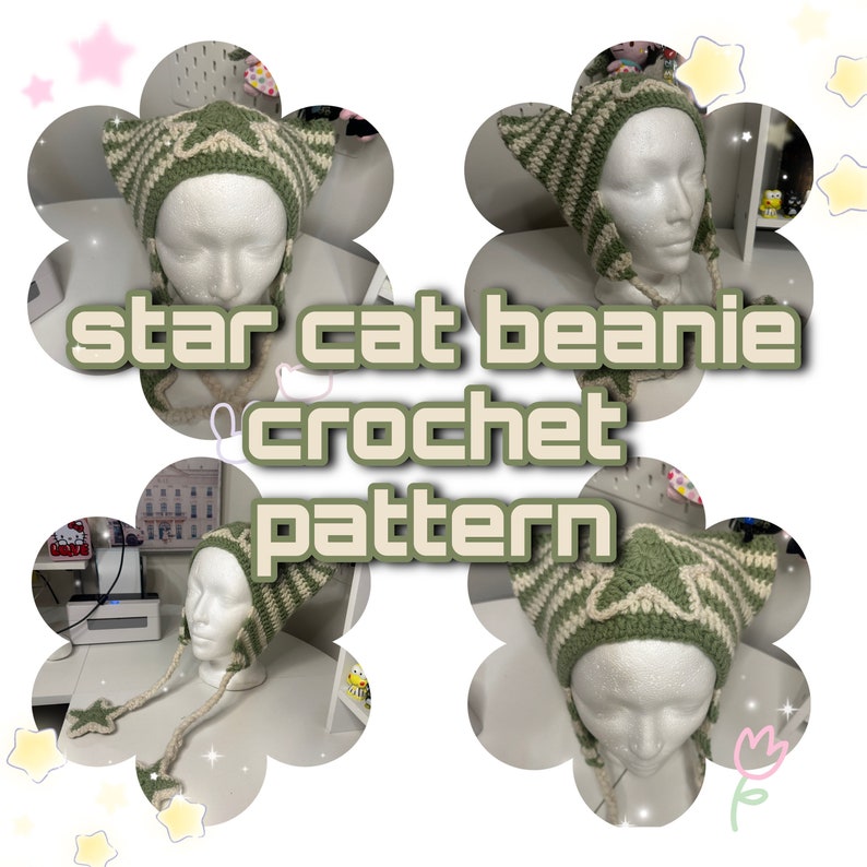 Star Cat Beanie Crochet PATTERN - Etsy