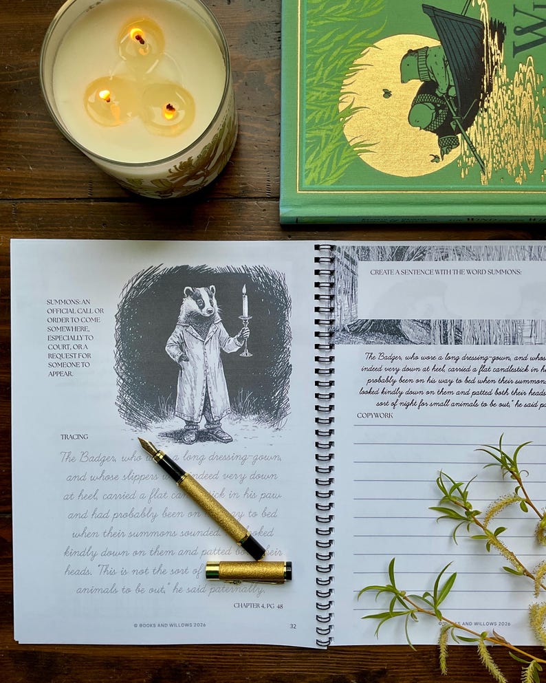 The Wind in the Willows CURSIVE Copywork | Charlotte Mason Handwriting ...