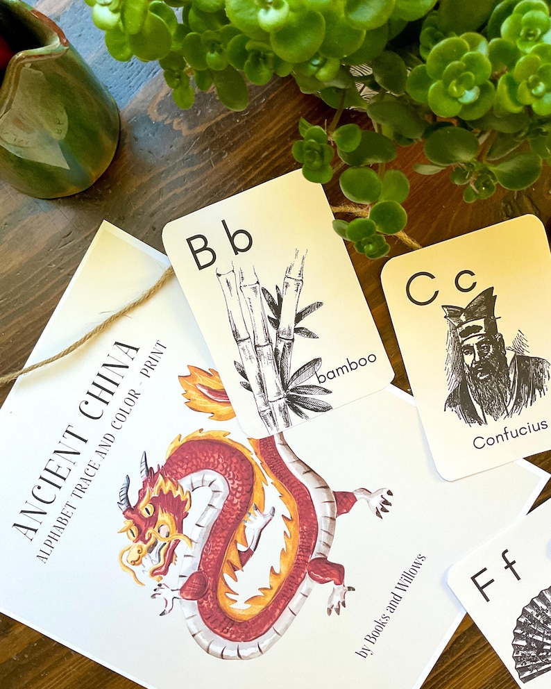 Ancient China Alphabet Tracing & Coloring Pages (PDF Download) - Etsy