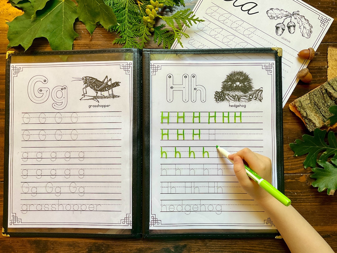 Woodland Nature Traceable Alphabet | Print and Cursive Handwriting ...