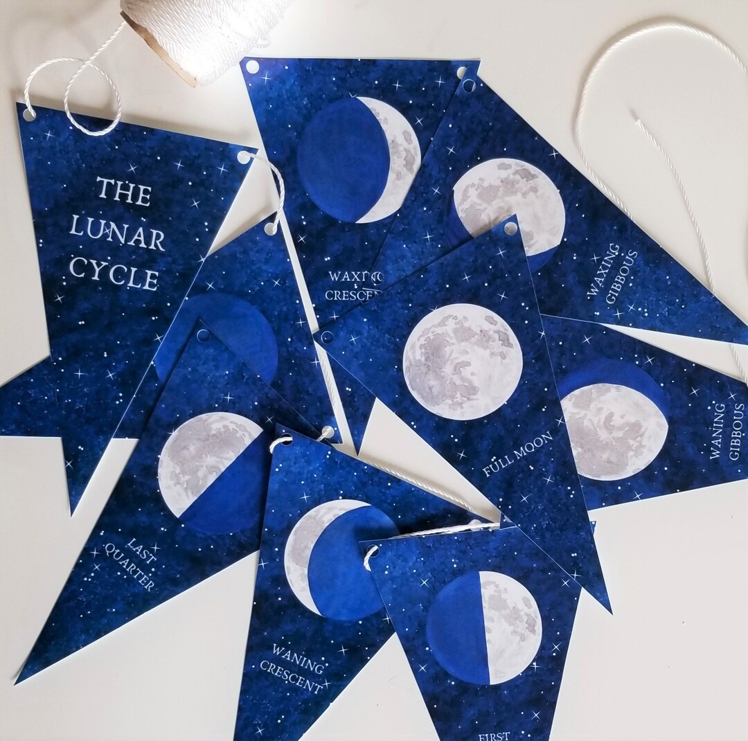 Phases of the Moon Bunting Banner Instant Digital Download - Etsy