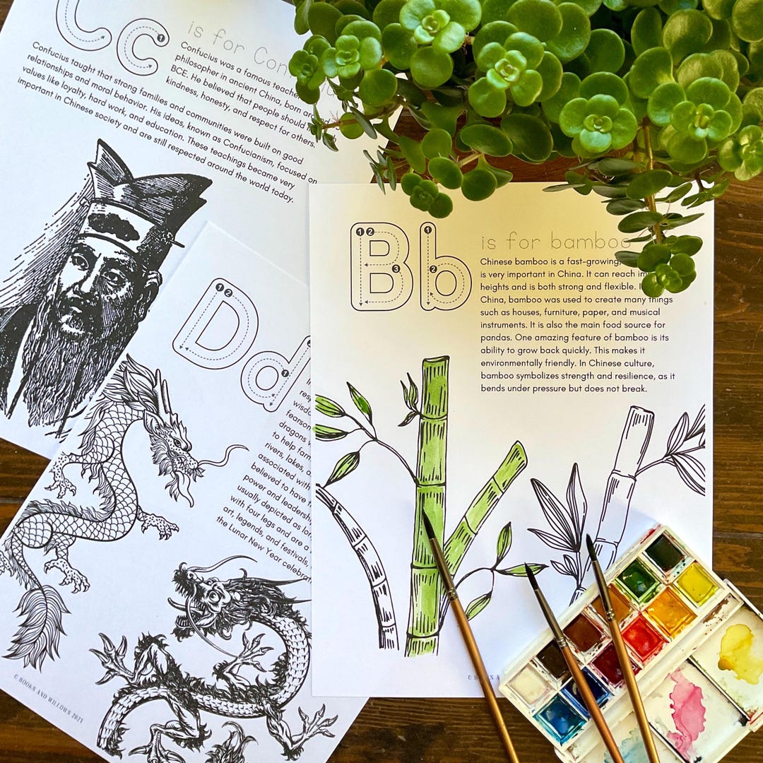 Ancient China Alphabet Trace and Color | Letter Tracing | Alphabet ...